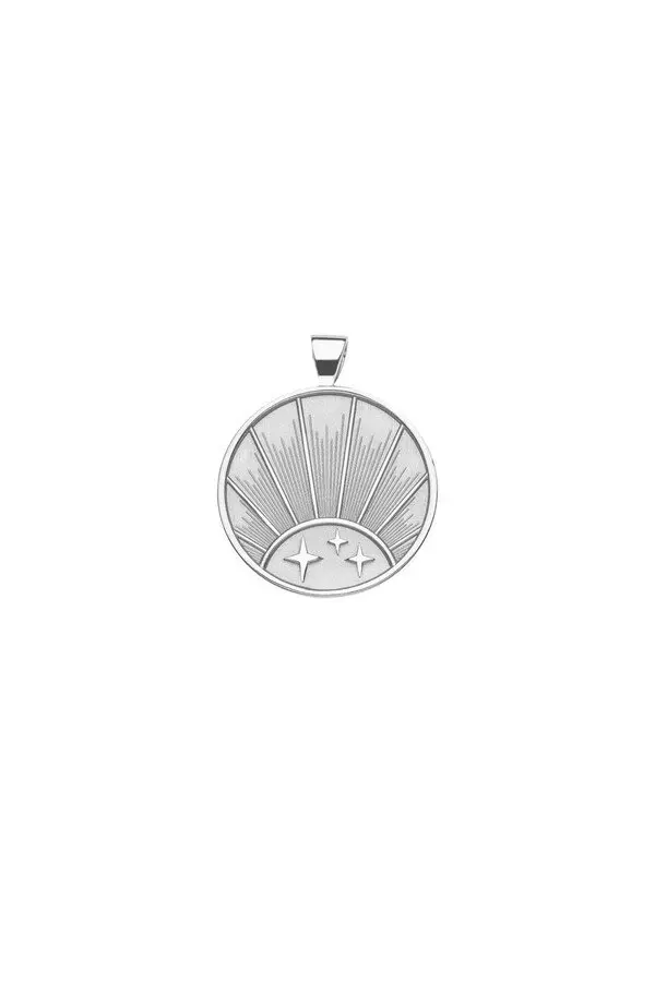 JANE WIN Strong Jw Small Pendant Coin Rising Sun - Silver