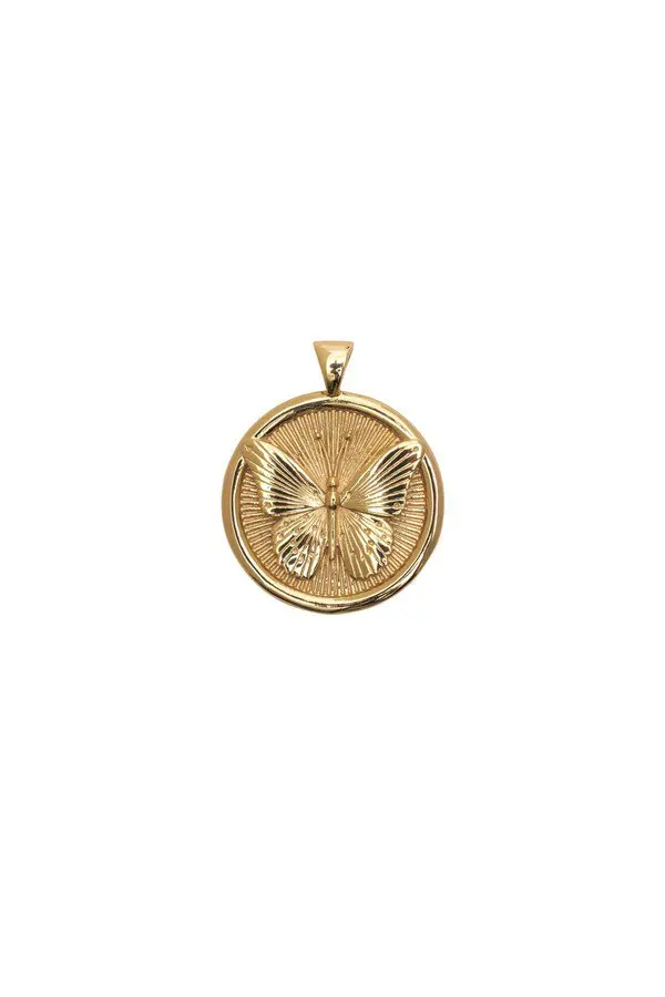 JANE WIN Free Jw Small Pendant Coin - Gold