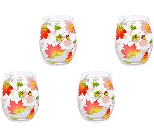 TEMP-TATIONS As Is Seasonal S/4 15-oz Stemless Wine Glasses