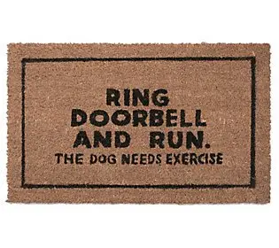 GEO CRAFTS Ring Doorbell Coir Doormat With Pvc Backing