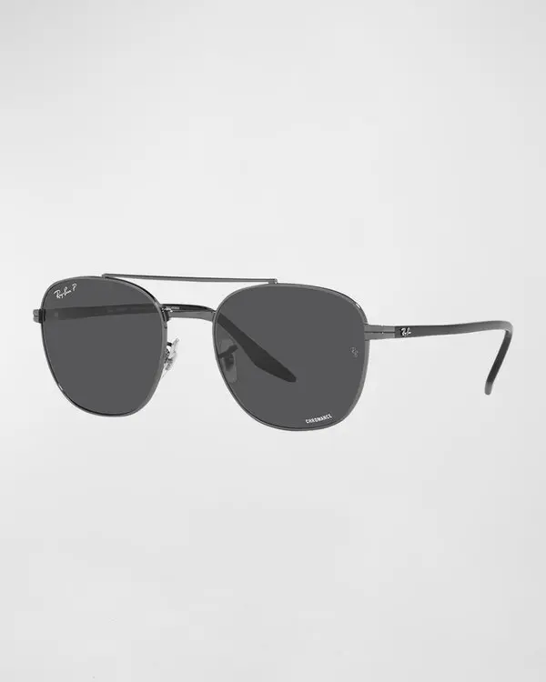 Ray-ban Double-bridge Round Polarized Sunglasses - Gunmetal | Editorialist