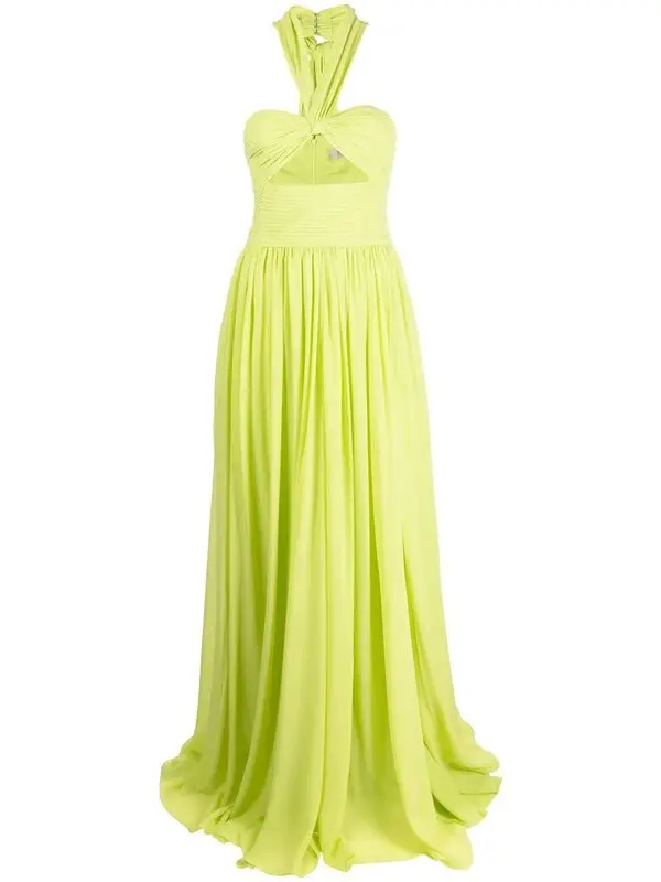 Elie Saab Halterneck Pleated Gown