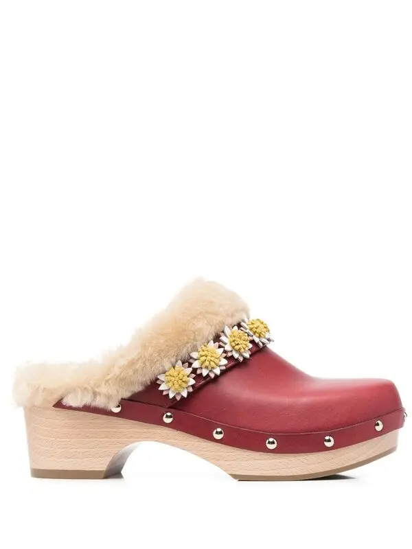 FABRIZIO VITI Flower-appliqué Mules
