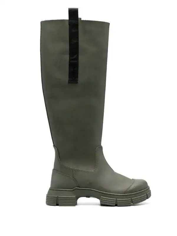 Ganni Recycled Rubber Country Boots In Green - 43% Off | Editorialist