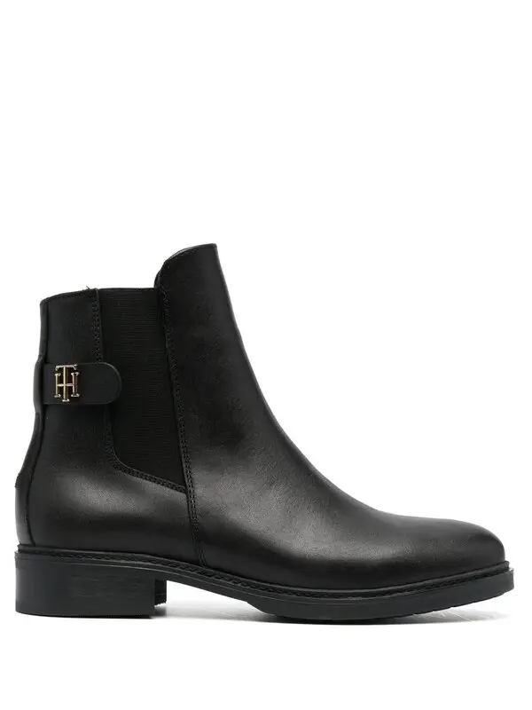 Tommy Hilfiger Monogram Plaque Ankle Boots