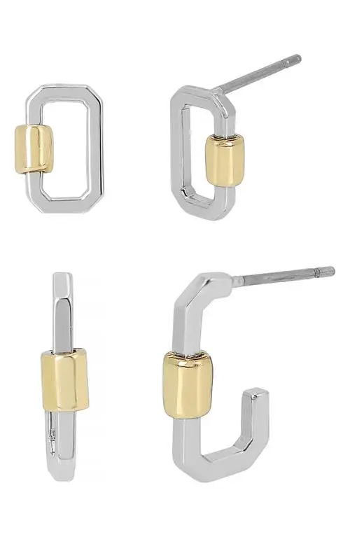 All Saints Carabiner Set Of 2 Earrings - Twotone