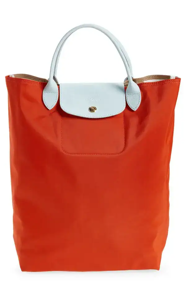 バッグ Longchamp Replay Limited OrangeTote 2023 Longchamp Le Pliage Replay North/South Top Handle Tote - Orange