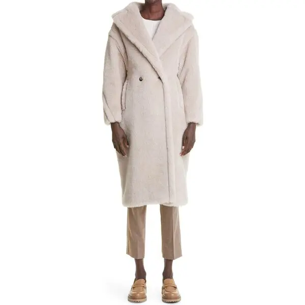 Max Mara Tedgirl Oversized Alpaca Blend Coat - Beige