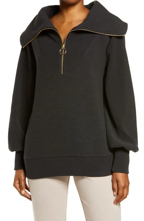 Varley Vine Ottoman Half Zip Pullover - Black