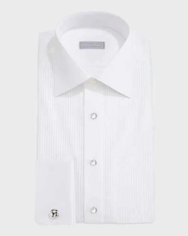 Stefano Ricci Pleated Tuxedo Shirt