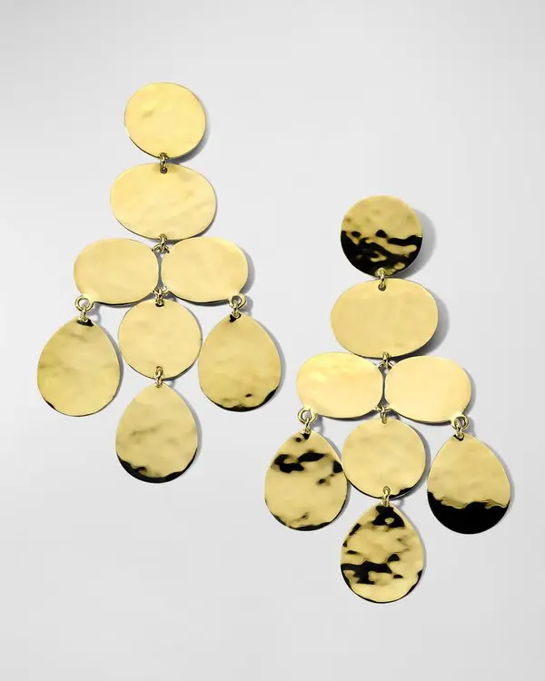 Ippolita 18k Crinkle Chandelier Earrings - Gold