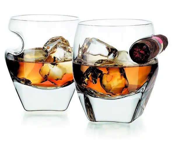 GODINGER Arturo Set Of 2 Cigar Whiskey Tumblers