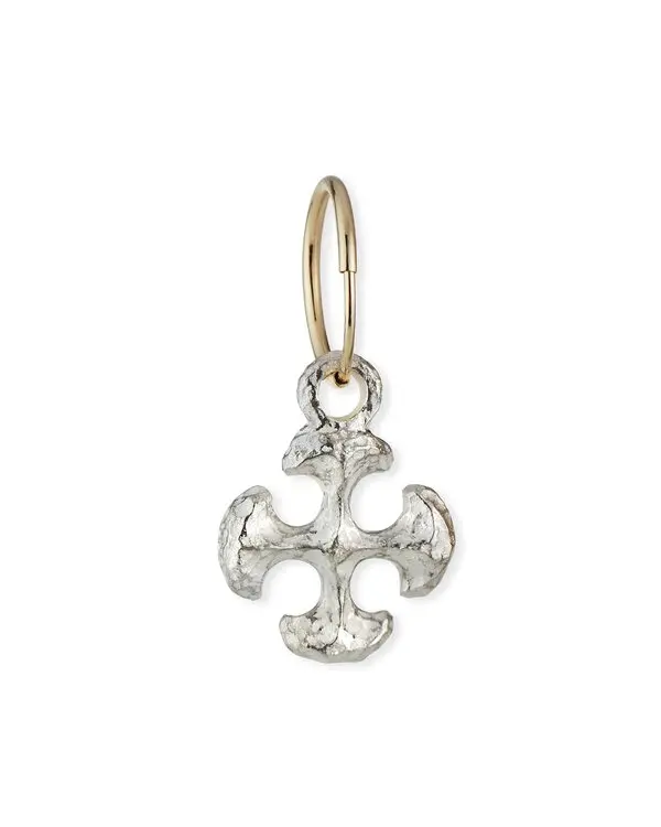 LEE BREVARD Large Lotus Cross Earring