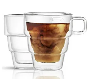 JOYJOLT Set Of 10-oz Pila Double-walled Cof Ee Glass