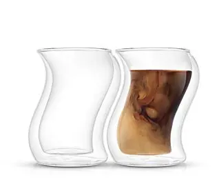 JOYJOLT Set Of 8-oz Pivot Double-walled Cof Ee Tea Glasses