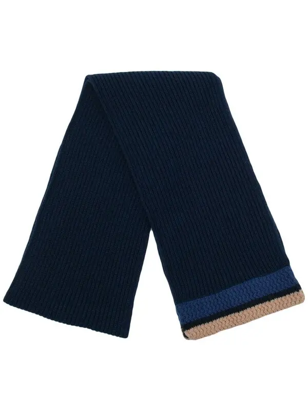 Pringle Of Scotland Tipped Wool-cashmere Scarf - Blue