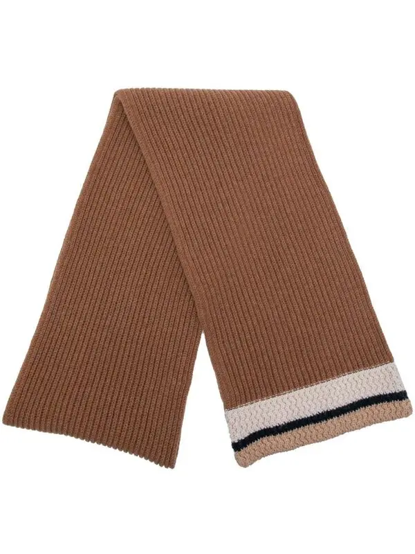 Pringle Of Scotland Tipped Wool-cashmere Scarf - Brown
