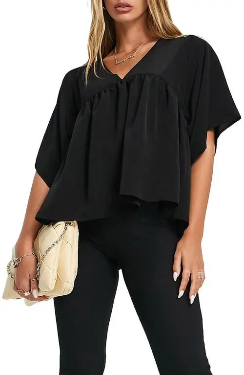 Buy Asos V-neck Swing Top - Black At 40% Off | Editorialist