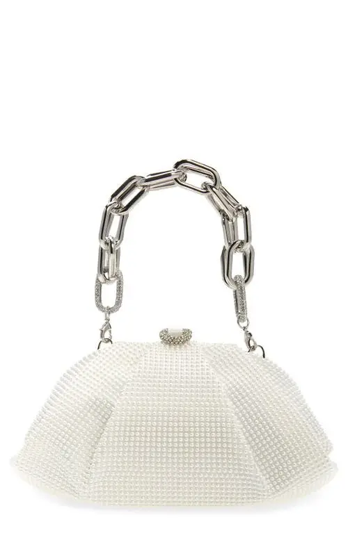 Judith Leiber Gemma Crystal Clutch - Silver Pearl