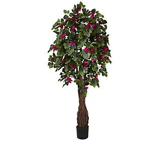 NEARLY NATURAL 6' Multi-vine Bougainvillea Silk Tree By