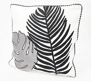 HOME REFLECTIONS 18' Fern Dec Pillow W/ Embroidery