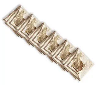 VALERIE PARR HILL 18' X 18' Turkey Elegant Napkin Set 6 Valeri E