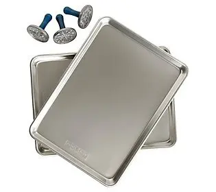 NORDICWARE 5 Pc Snowflake Cookie Stamps & Half Sheet Pan Set