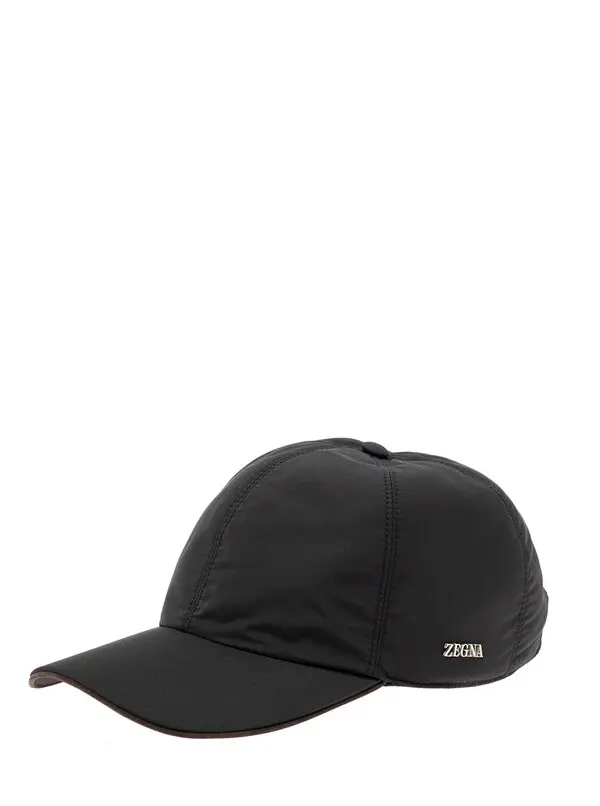 Zegna Basebal Cap Canvas Front Logo - Black | Editorialist