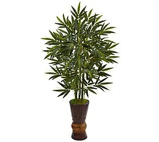 NEARLY NATURAL 5' Bamboo Tree In Bamboo Planter Nearly Natu Ral
