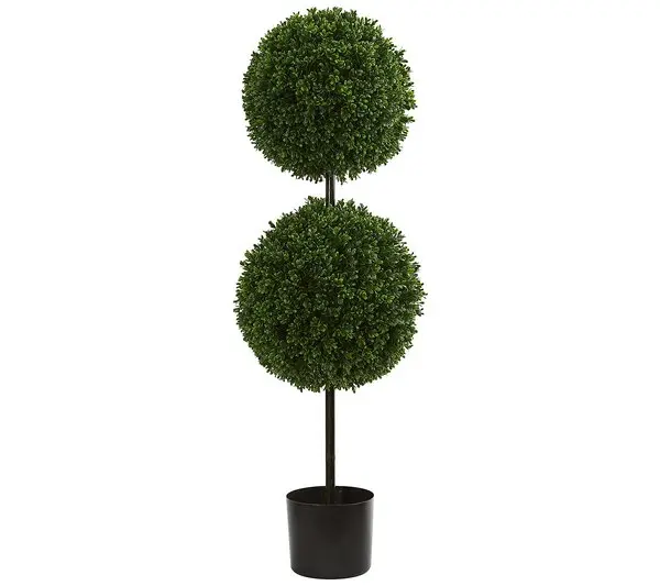 NEARLY NATURAL 3.5' Boxwood Double Ball Topiary Tree Nearl Y Natural - One-color