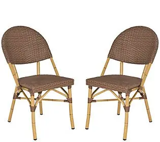SAFAVIEH Barrow Indoor/outdoor Set Of Two Stack Ing Arm Chairs