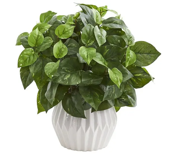 NEARLY NATURAL 16 Pothos Artificial Plant In Vase Nearly Atural