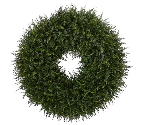 NEARLY NATURAL 32' Giant Cedar Artificial Wreath Nearly Nat Ural
