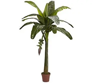 NEARLY NATURAL 6' Banana Silk Tree Real Touch Nearly Natura L