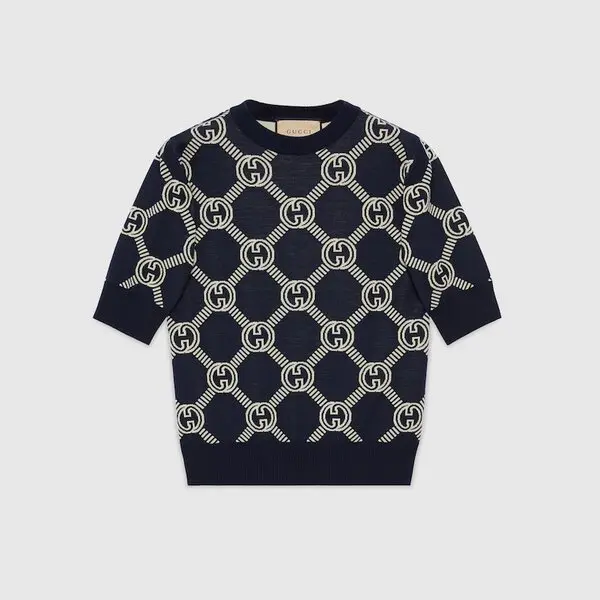 Gucci Reversible Gg Wool Jacquard Top