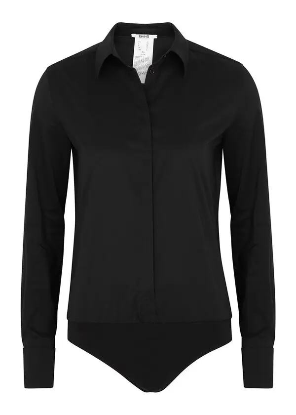 Wolford London Effect Cotton-blend Bodysuit - Black