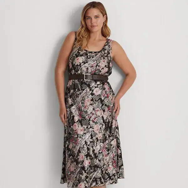 knee length dresses for ladies Lauren Ralph Lauren Metallic Jacquard Ball Gown – Saved Max main image 1