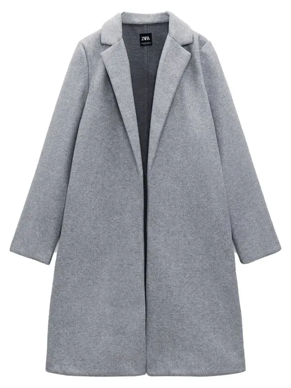 Zara Lapel Coat Onecolor Editorialist