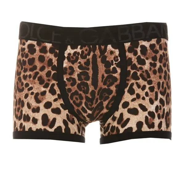 Dolce & Gabbana Leopard Print Boxers - Neutrals | Editorialist