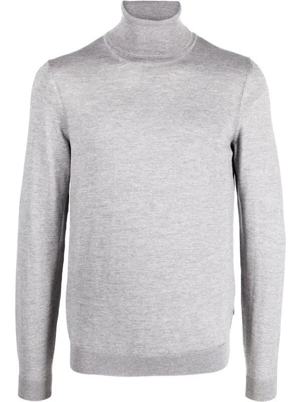 Hugo Boss Roll-neck Wool Jumper - Grey