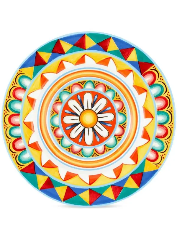 Dolce & Gabbana 2 Piece Fine Porcelain Soup Plate Set - Orange