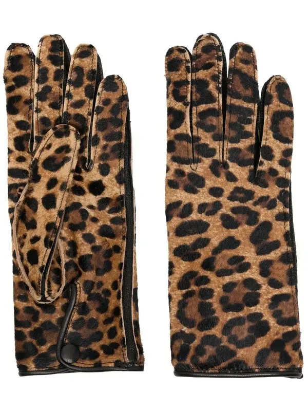MAISON MARGIELA Leopard-print Leather Gloves