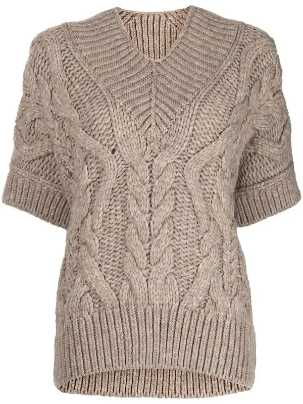 Isabel Marant Cable-knit Short-sleeved Top