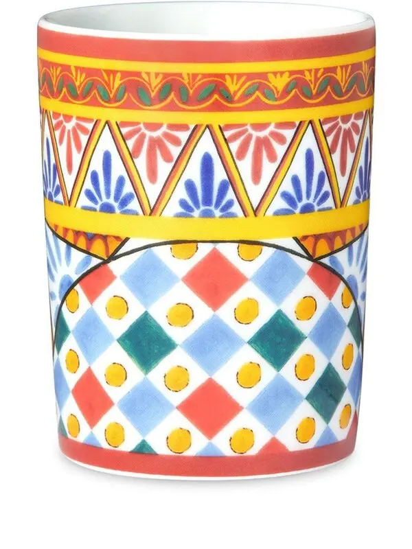 Dolce & Gabbana Carretto Siciliano Porcelain Water Glass - White