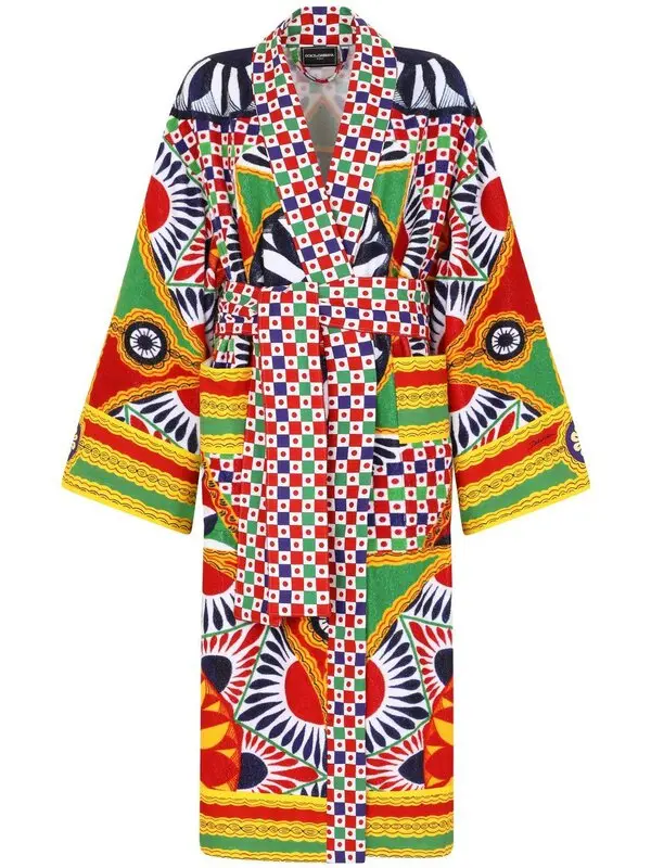 Dolce & Gabbana Terry Cotton Bath Robe - Yellow