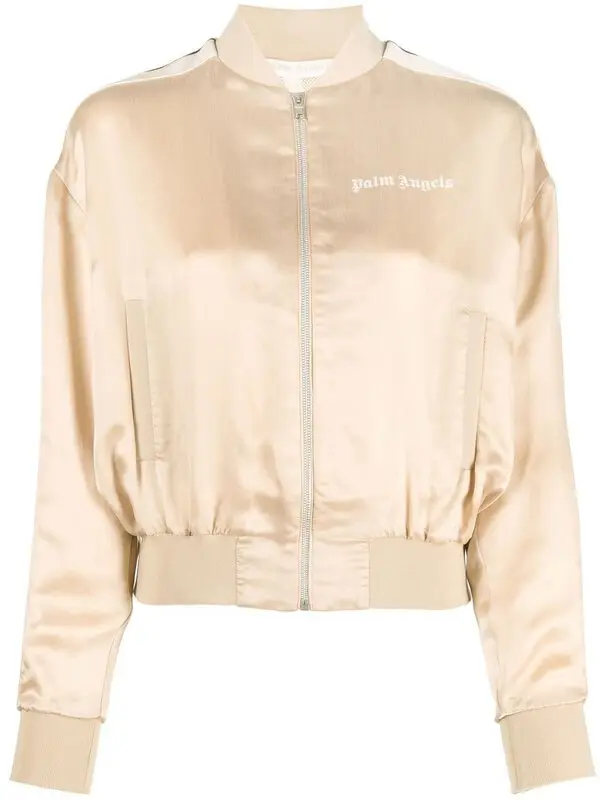 Palm Angels Striped Bomber Jacket - Neutrals