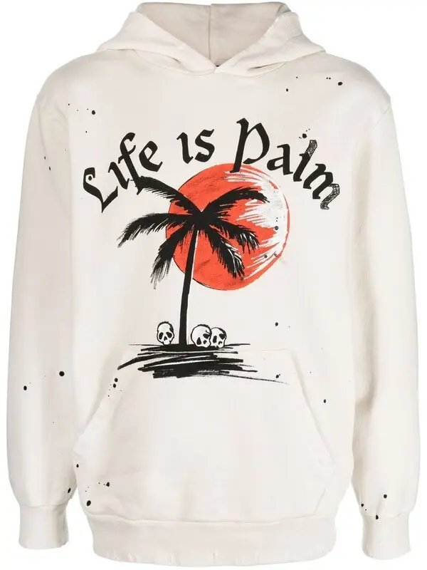 Palm Angels Slogan-print Paint Splatter Hoodie