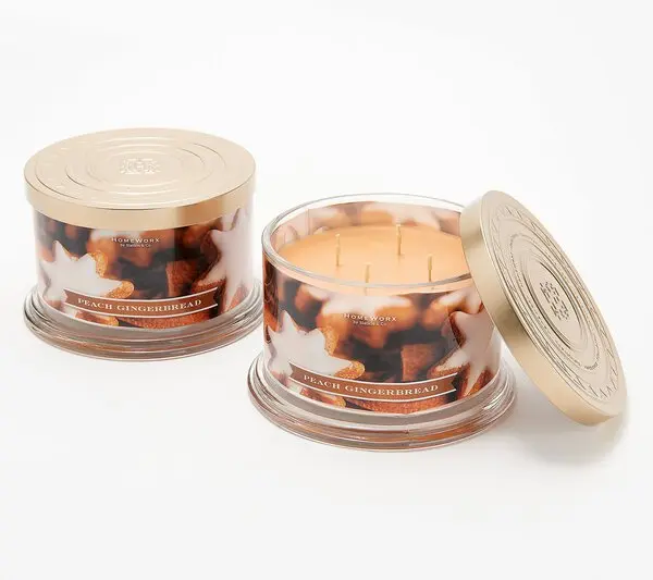 HOMEWORX BY SLATKIN & CO. As Is Peach Gingerbread Candles Onecolor Editorialist