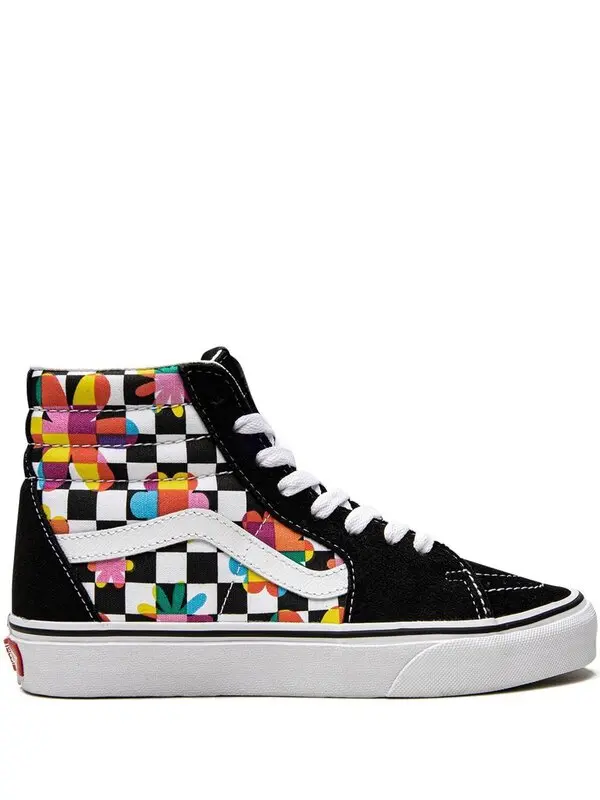 VANS Sk8-hi Floral Checkerboard Sneakers - Black