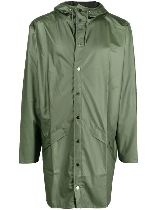 Rains Drawstring Hood Raincoat - Green